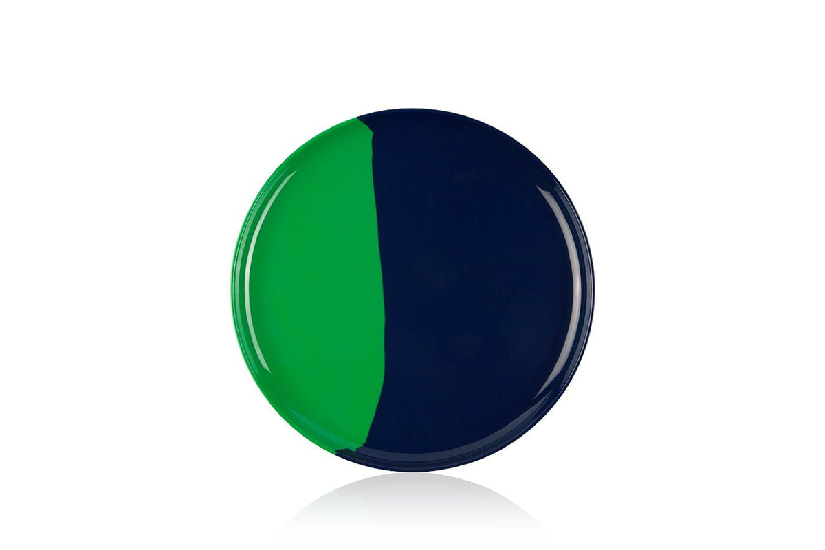 1/2 & 1/2 Melamine Side Plate Green/Navy (Set of 4)